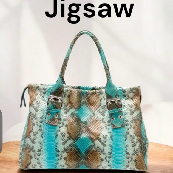 Jigsaw | Bags | Euc Jigsaw Turquoise And Brown Womens Bag | Poshmark